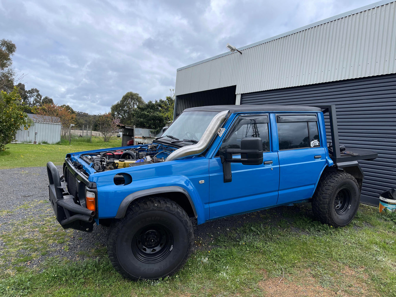 GQ Patrol 5” Low Cut Bonnet Entry Snorkel + Air box Package – Knight ...